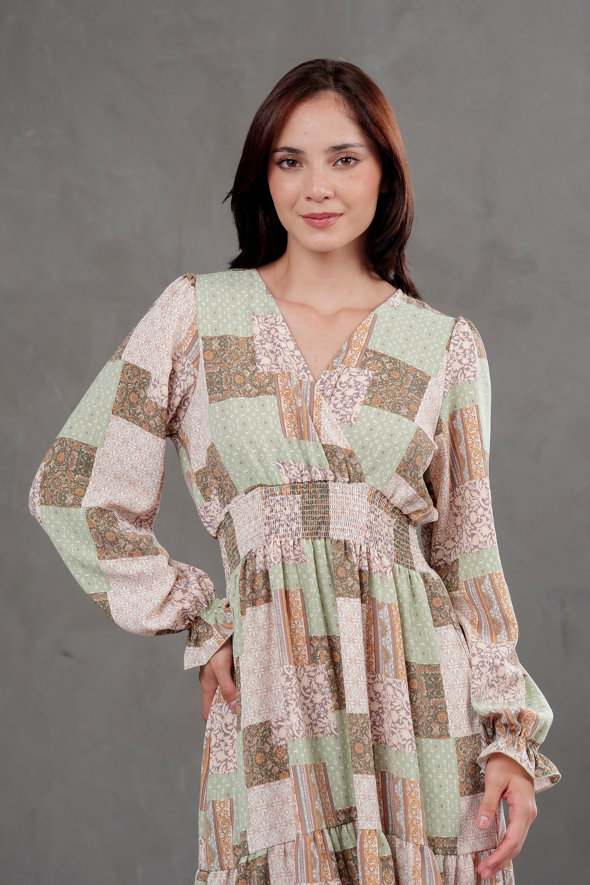 Maxivestido Lara Patchwork – Emorena